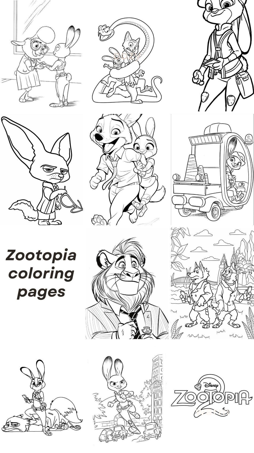 Zootopia Characters Coloring Book | 30+ Pages | Instant Digital ...