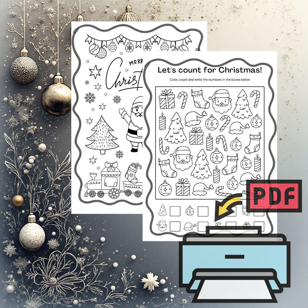 13 Christmas Activity Pages | Preschool Printable Worksheets | Holiday ...