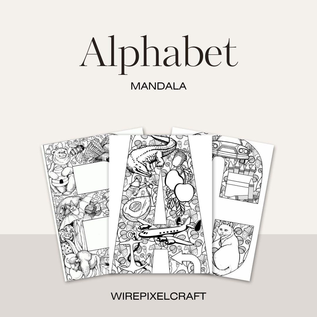 Alphabet Mandala Coloring Pages | A-Z Printable Letters | Coloring for ...