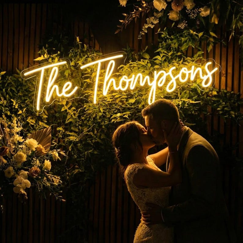 Neon Custom Name Signs, Wedding Decor, LED Lights, Acrylic Wedding Sign ...