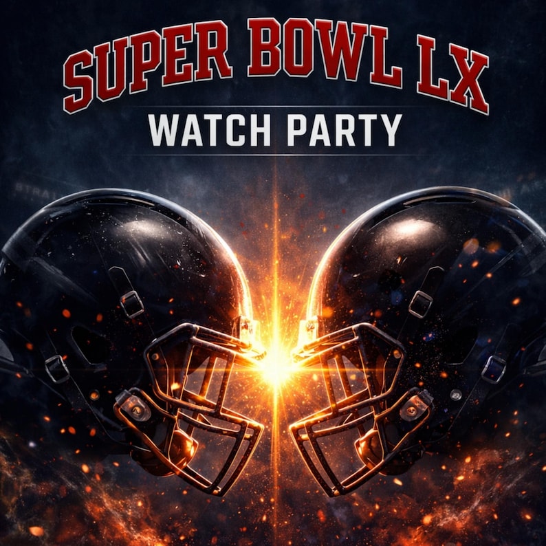 Super Bowl Party Invitation 2026, Big Game Watch Party Invite, Editable ...