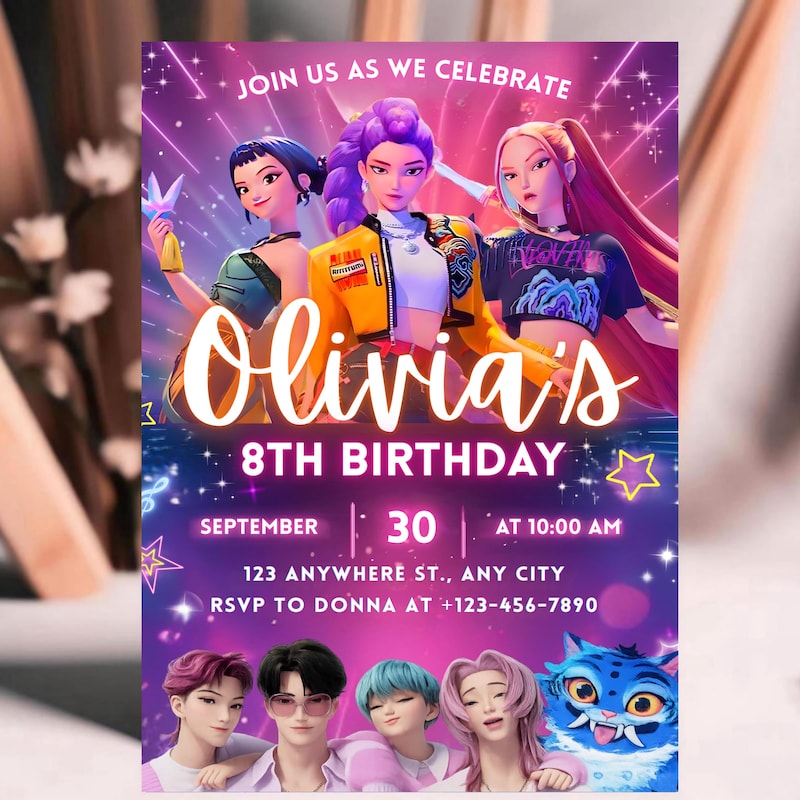 Kpop Birthday Invite 5 - Etsy UK