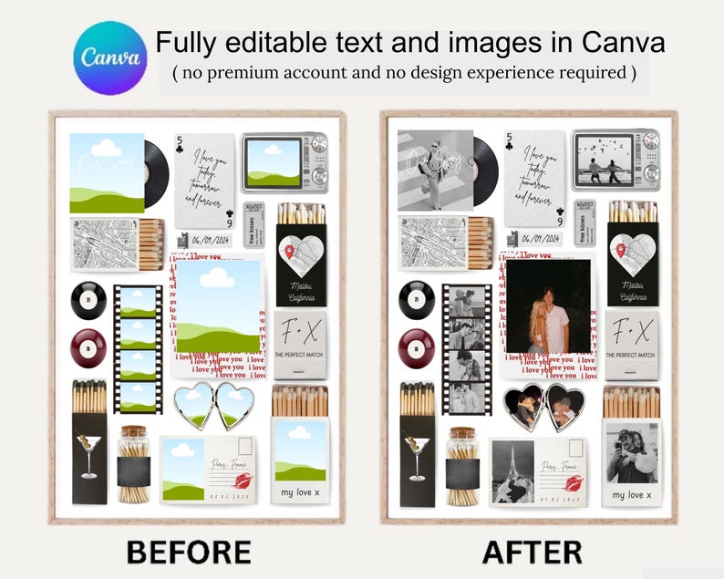 Anniversary Gift for Boyfriend or Girlfriend | Editable Matchbook ...