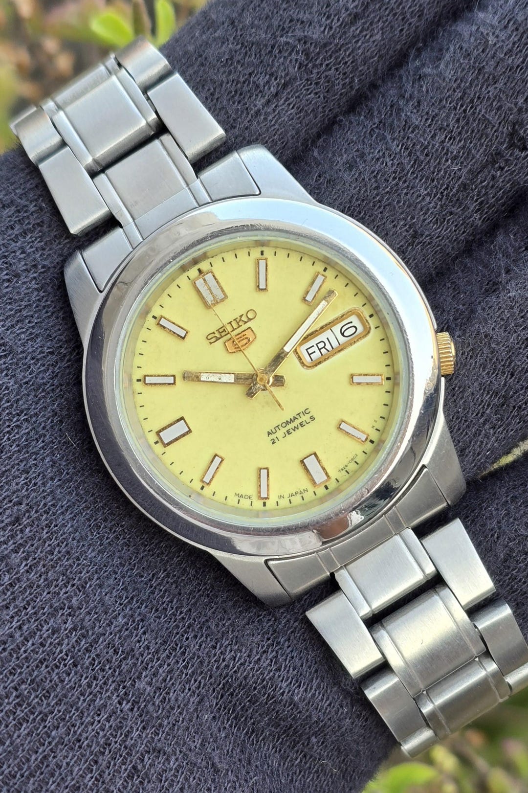 Vintage Seiko 5 Automatic Transparent Back Men Steel 17 Jewels Daydate ...