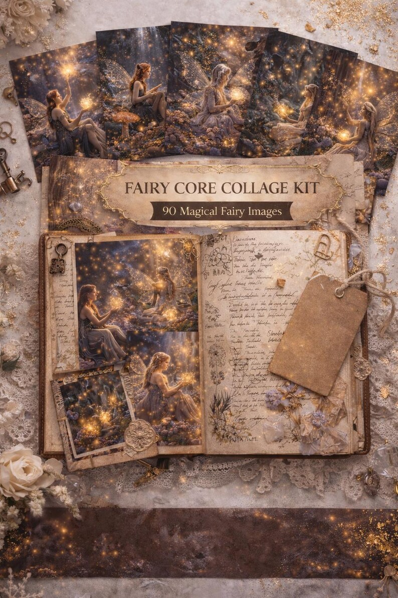 Fairy Core Collage Kit | 90 Page Fantasy Images, Magical Journal Pages ...