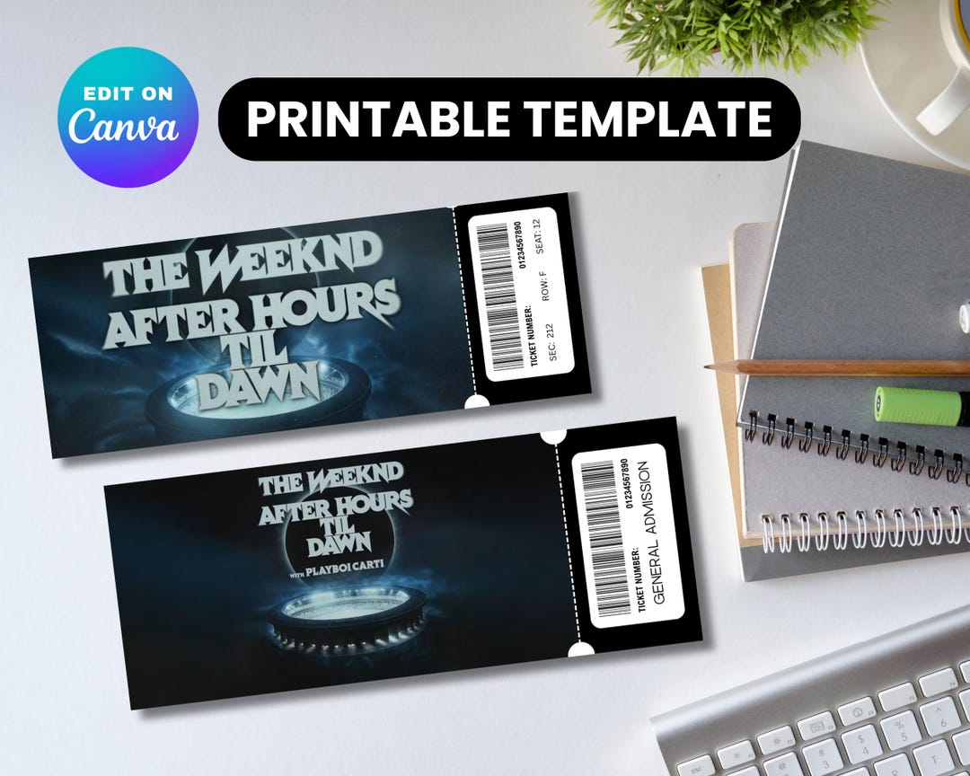 The Weeknd After Hours Til Dawn Ticket - Instant Download - Printable ...
