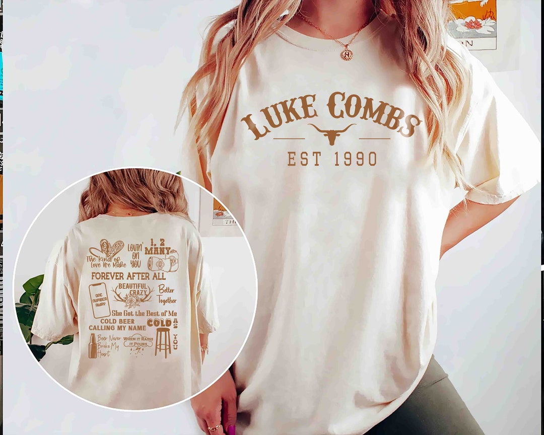Vintage Luke Combs 1990 Unisex T Shirt, Bull Skull Luke Combs Tour 2024 ...