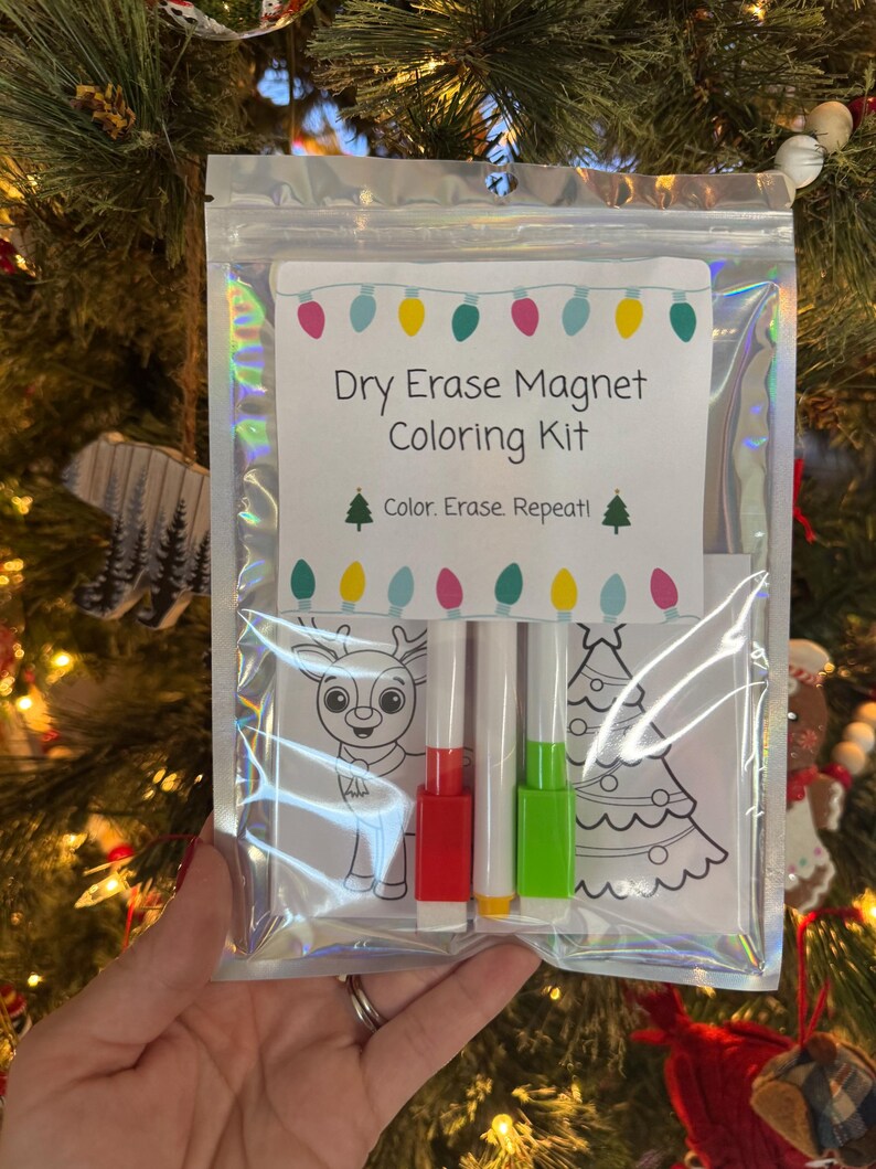 Dry Erase Magnet Coloring Kit – Reusable Holiday Coloring Set for Kids ...