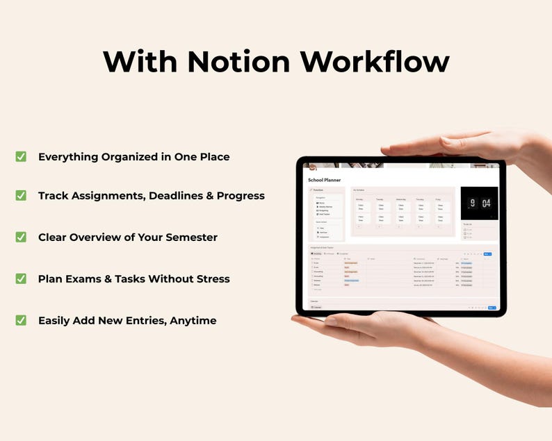 Notion Student Planner | Academic Dashboard & Assignment Tracker ...