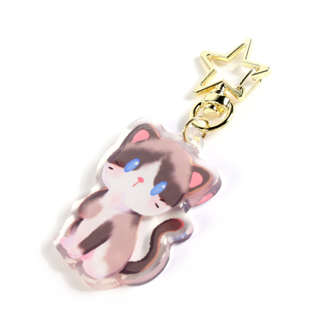 Snowshoe Cat Clear Acrylic Keychain / 2 Inch Double-sided Charm ...