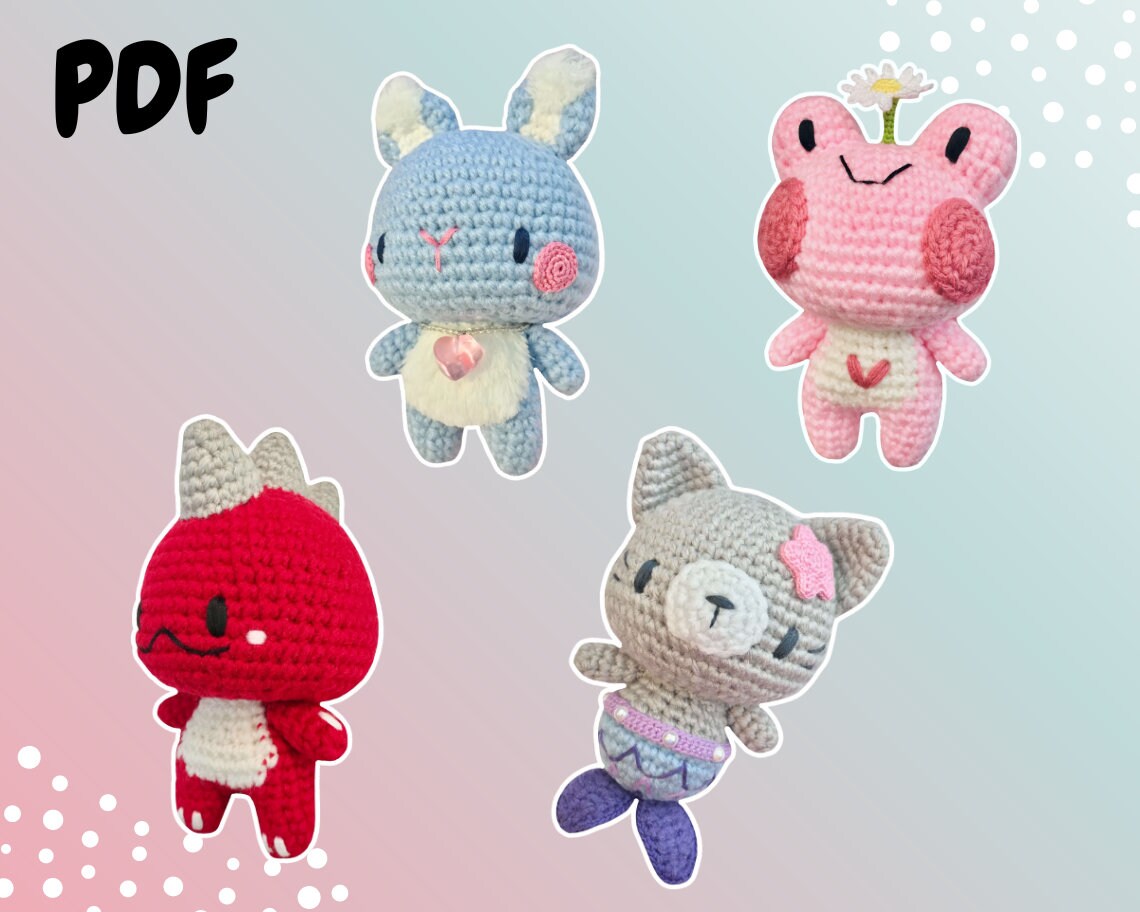 4 Crochet Patterns Hiro & Friends Set 2 bundle - Etsy