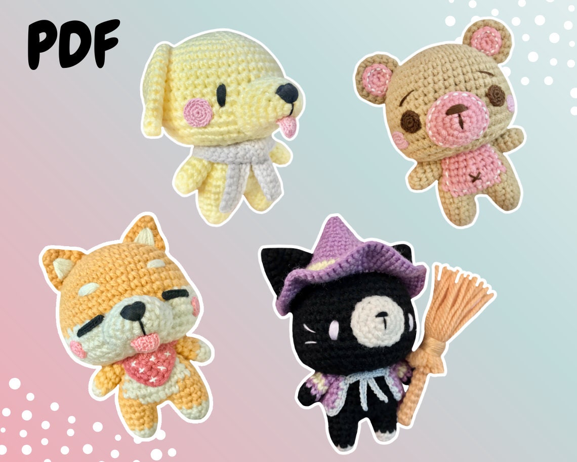 4 Crochet Patterns Hiro & Friends Set 1 bundle - Etsy