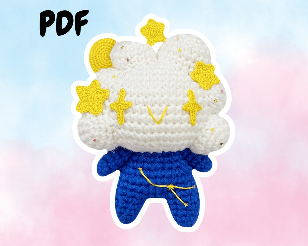Celestial Cloud Star Moon Plushie: Crochet Pattern (PDF Download) - Etsy