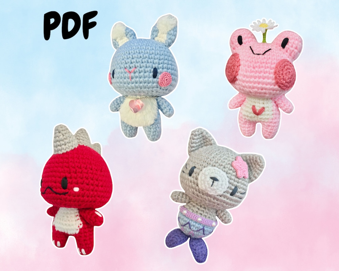 4 Crochet Patterns -- Hiro & Friends Set 2 (bundle) - Etsy