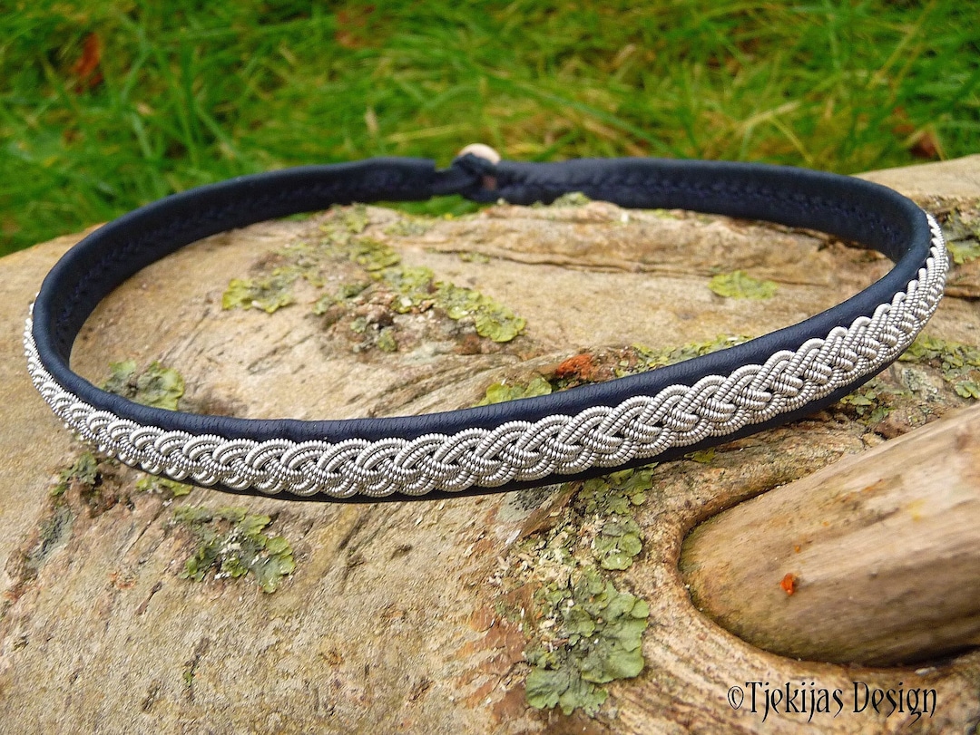 Sami Reindeer Leather Choker: Handmade Pewter Necklace, Antler Closure ...