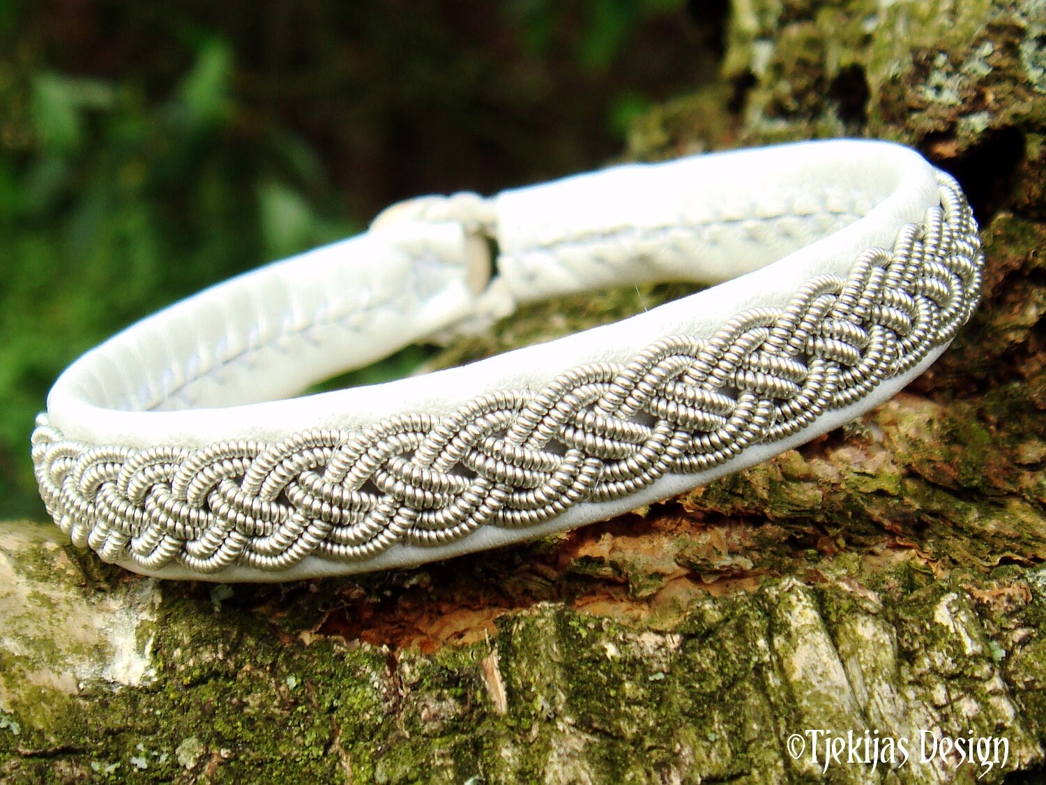 ASGARD traditional Sami bracelet. Pewter braid on reindeer leather ...