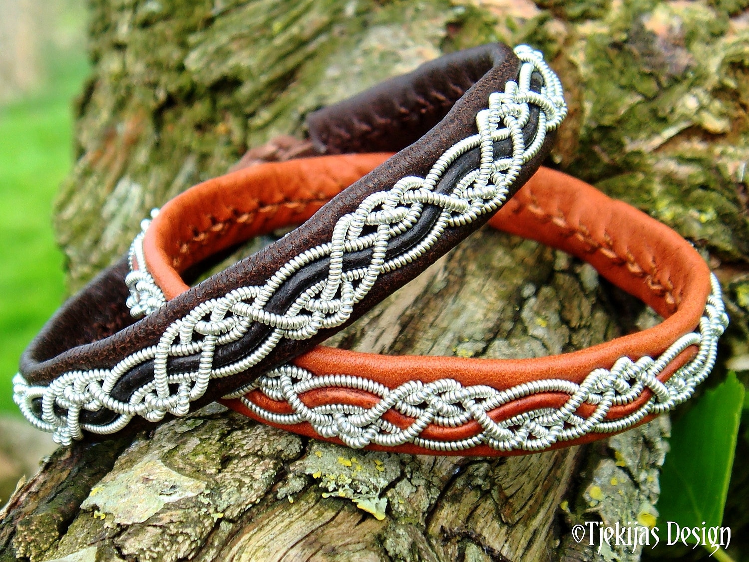 Viking Sami bracelet, HUGINN handmade Nordic pagan leather wristband