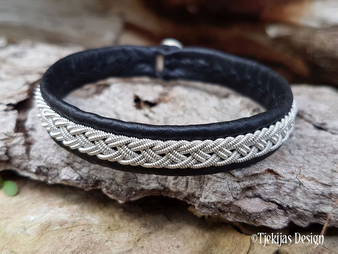 Sami Bracelet ALRUNE | Swedish Reindeer Leather Cuff With Lapland ...