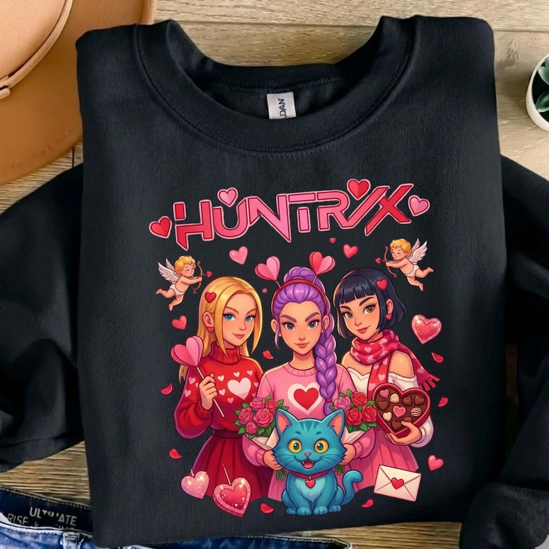 K Pop Demon Hunters Tee, Huntrix Valentine Derpy Tiger PNG, Printable ...