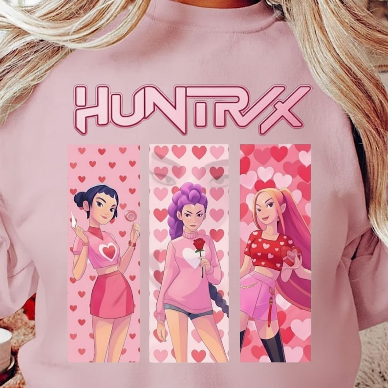K Pop Demon Hunters PNG | Huntrix Inspired Girl Group Valentine Shirt ...