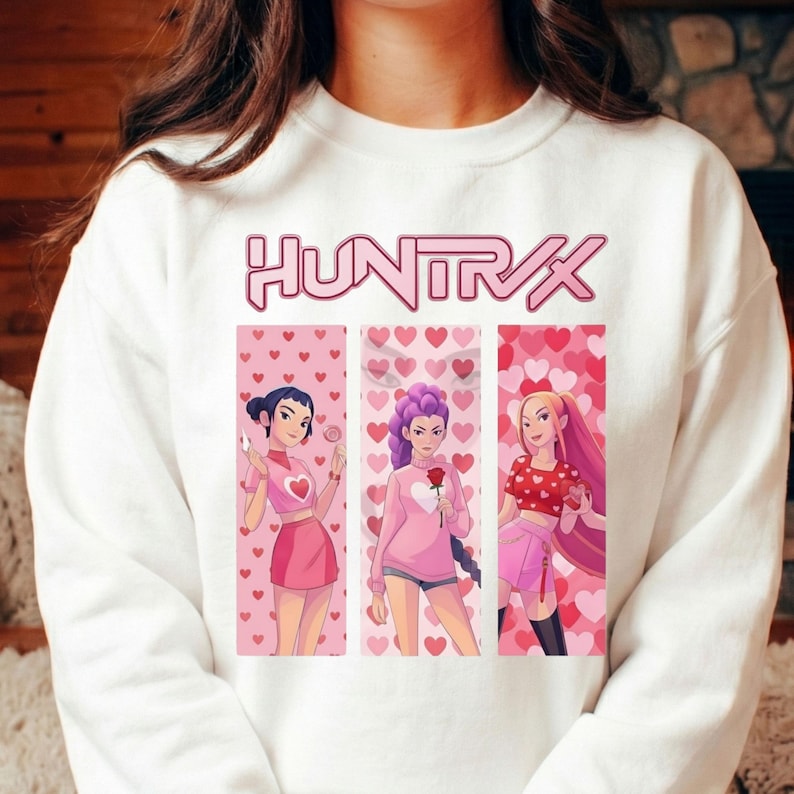 K Pop Demon Hunters PNG | Huntrix Inspired Girl Group Valentine Shirt ...