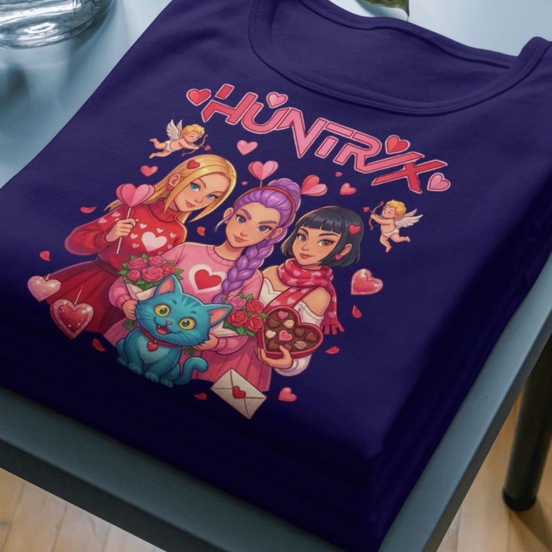 K Pop Demon Hunters Tee, Huntrix Valentine Derpy Tiger PNG, Printable ...