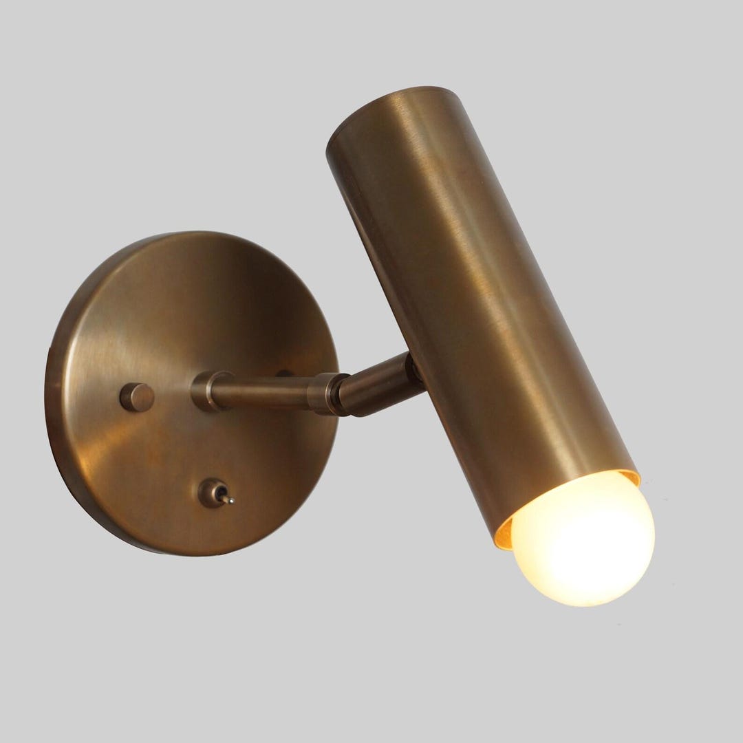 Brass Pivot Sconce, Mid Century Modern Adjustable Wall Lamp - Etsy