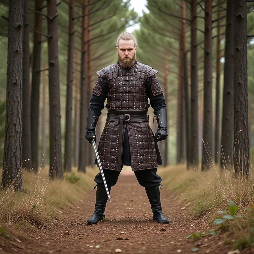 Brown Leather Medieval Quilted Gambeson - Handmade Leather LARP Armor ...