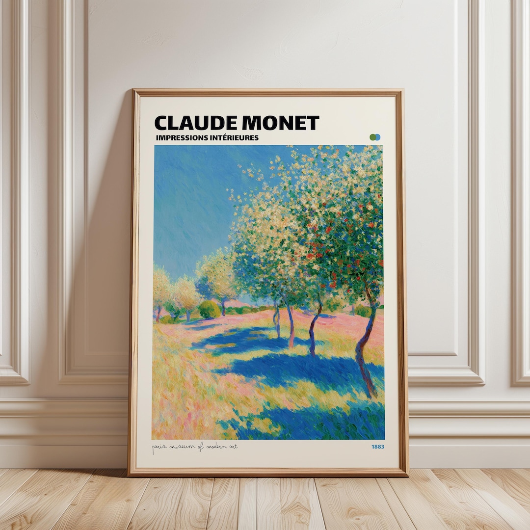 Monet Impressionist Landscape Art, French Garden Printable Poster ...