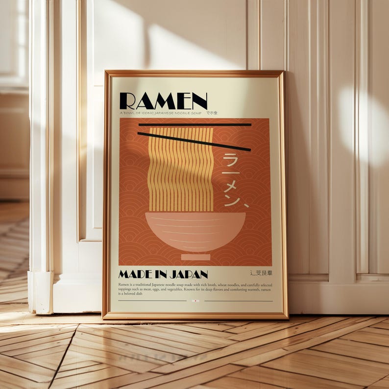 Japanese Ramen Printable Art, Vintage Food Illustration, Asian Kitchen ...