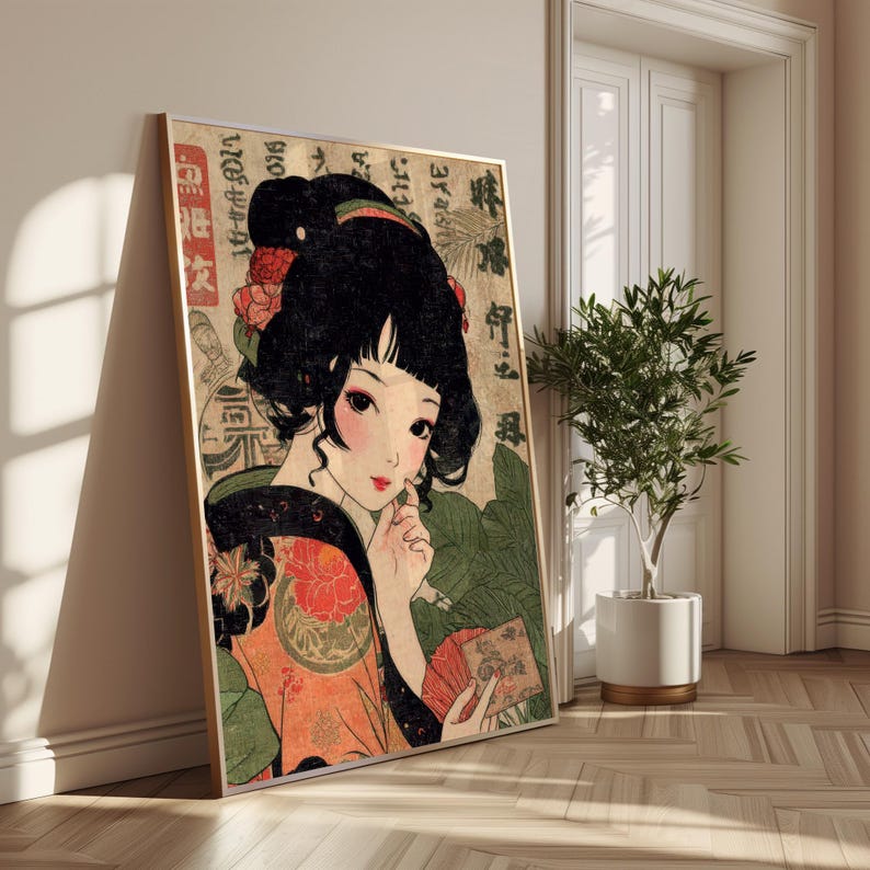 Traditional Geisha Digital Download, Vintage Style Japanese Portrait ...
