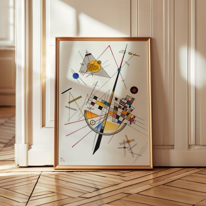 Abstract Line Geometry Poster, Kandinsky Composition Printable, Modern ...