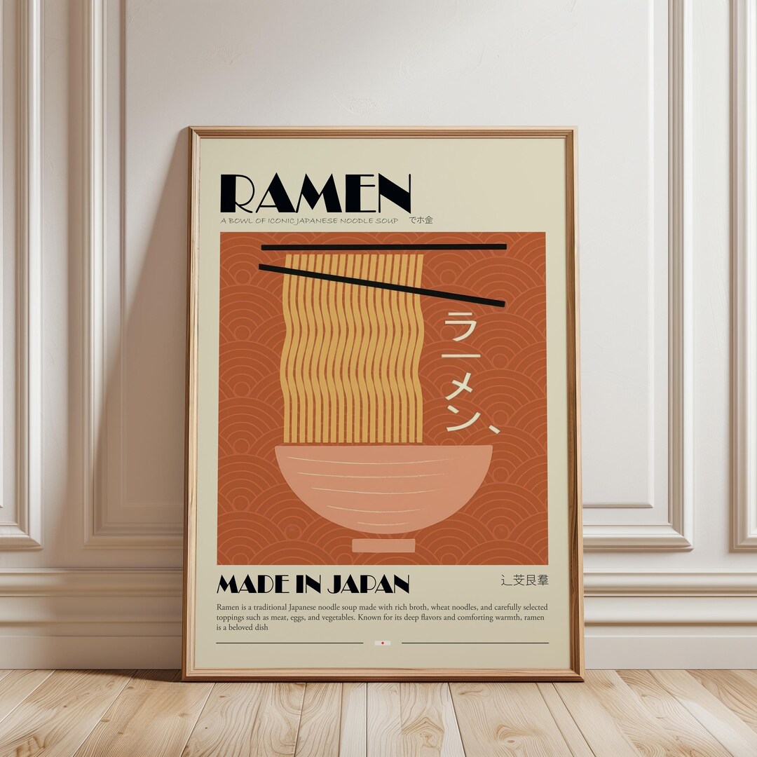 Japanese Ramen Printable Art, Vintage Food Illustration, Asian Kitchen ...