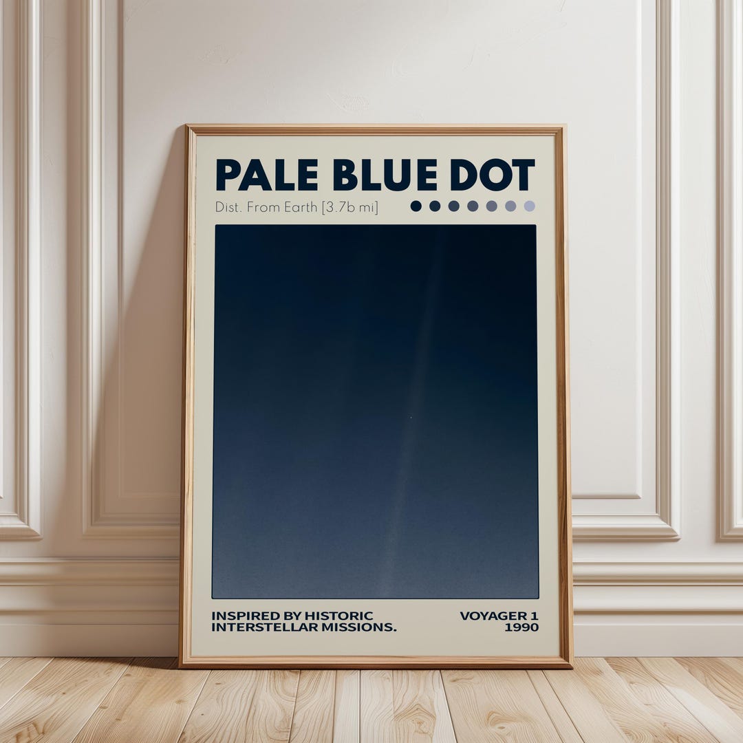Pale Blue Dot Space Printable, Voyager 1 Digital Wall Art, Minimal ...