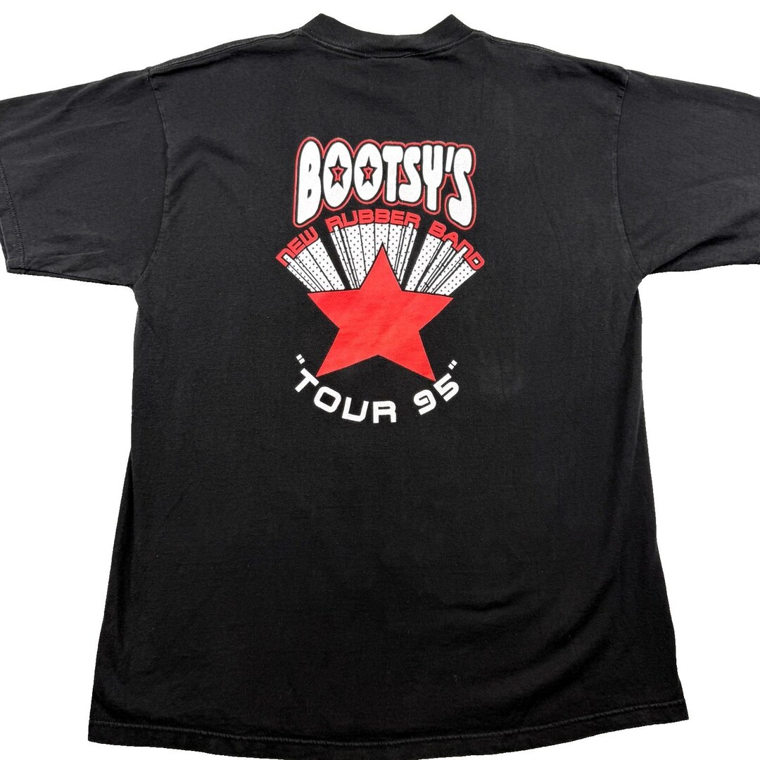 VTG 1995 Bootsy Tour New Rubber Band Tultex T-shirt XL Black 2 Sided ...