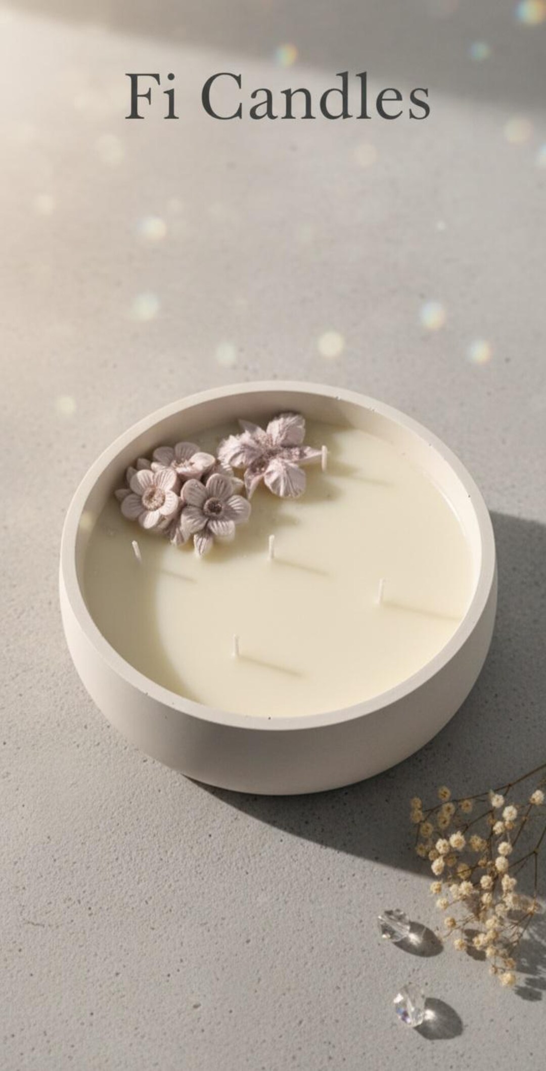 100% Handmade Soy Wax Candle With Flower - Etsy