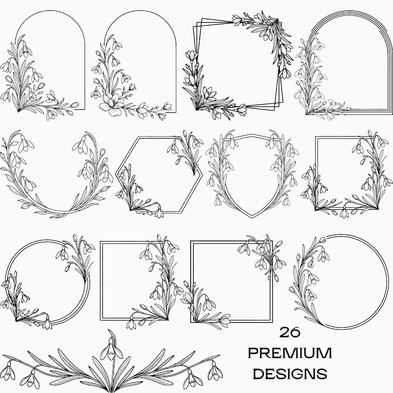 Snowdrop Birth Month Flower SVG PNG Bundle, Wildflower Clipart (instant ...