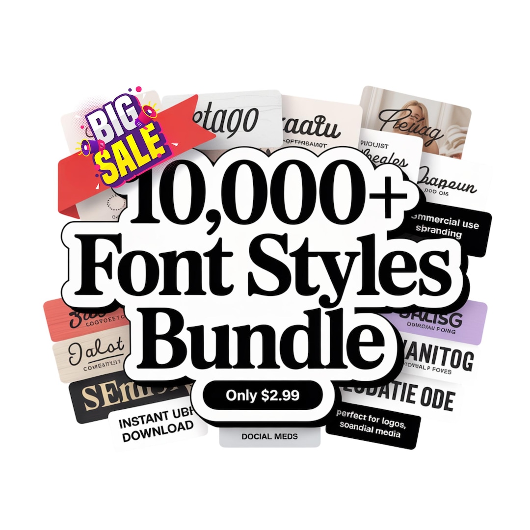 10000+ Fonts Mega Bundle Biggest Font Collection Creative Designers ...