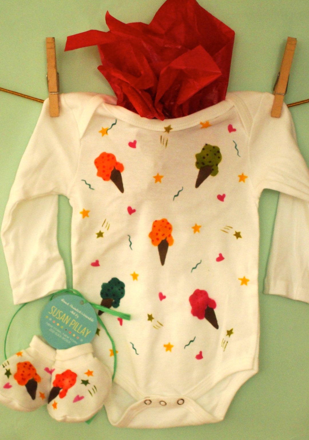 Hand Painted Ice Cream One Piece - Etsy