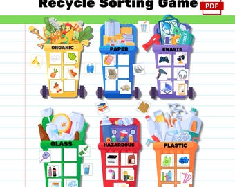 Recycle Sorting Game for Kids | Earth Day Learning Activity (PDF) - Etsy