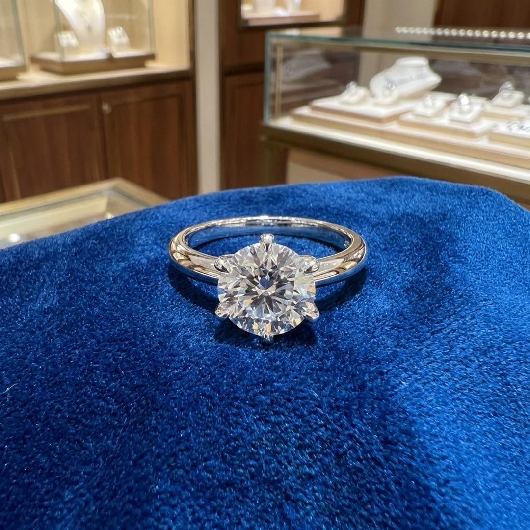 925 Sterling Silver Moissanite Ring 1–3 CT, Real Moissanite Engagement ...