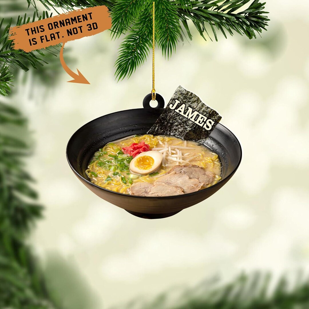 Personalized Ramen Noodle Christmas Ornament, Christmas Tree Hanging ...