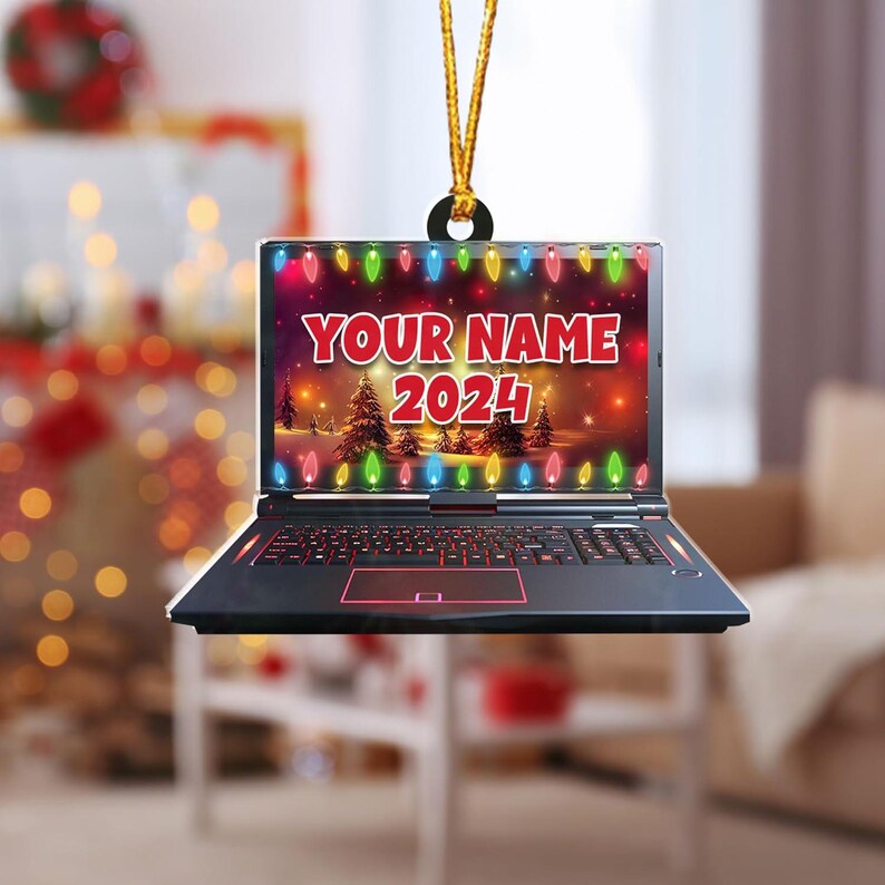Personalized Laptop Ornament, Custom Computer Gift, Programmer ...