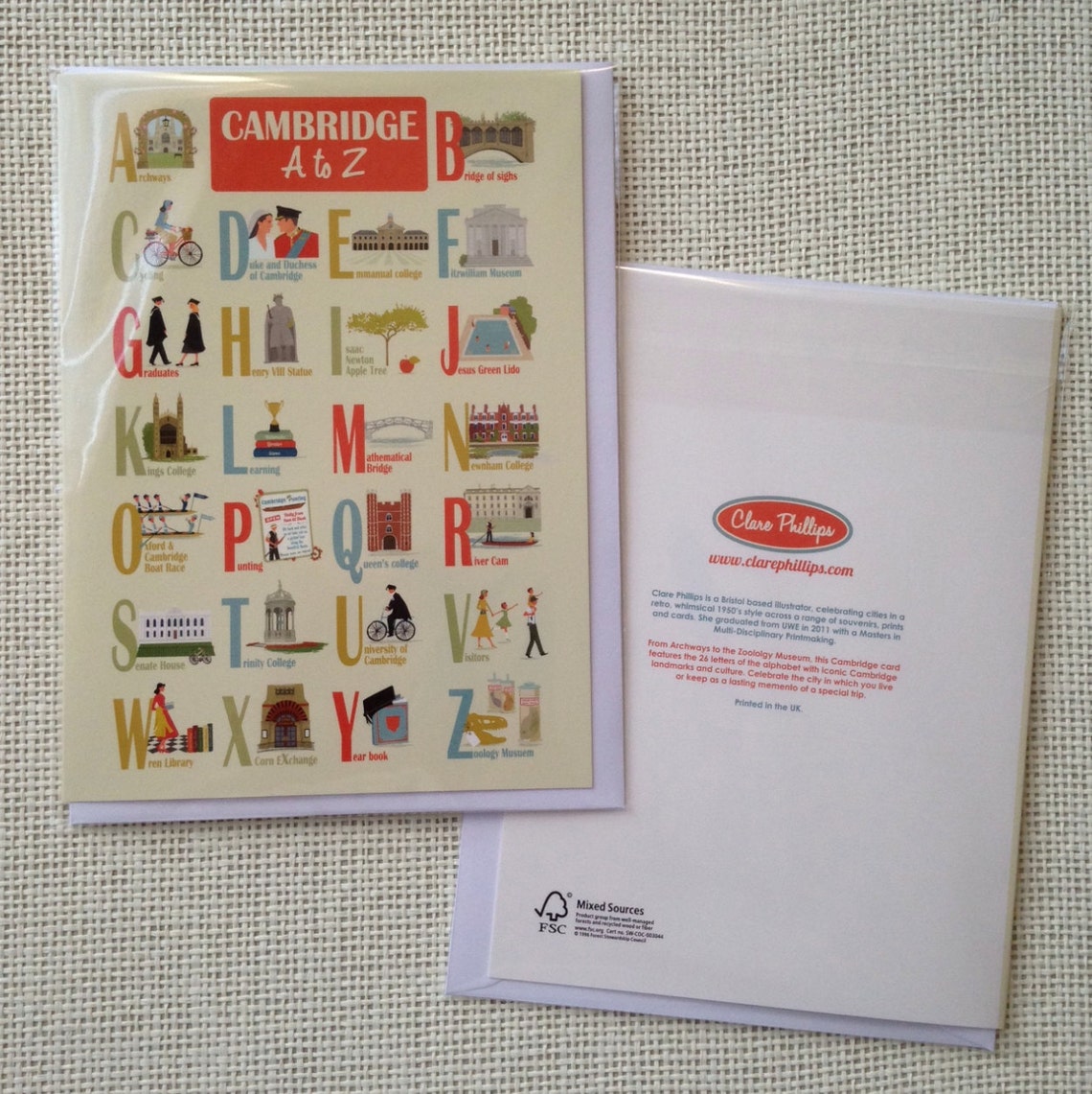 Cambridge Alphabet Greetings Card - Etsy