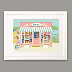 A3 Personalised Sweet Shop Fine Art Print - Etsy