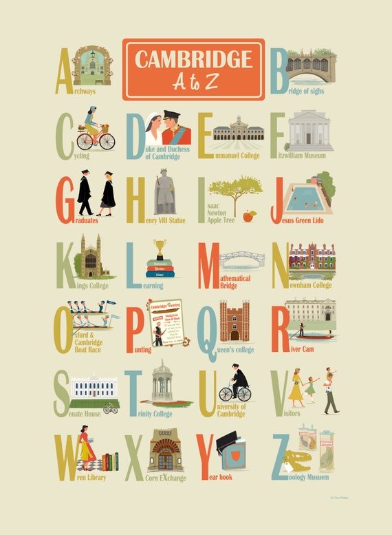 Cambridge Alphabet Poster A3 | Etsy