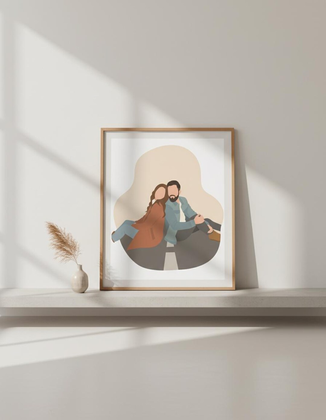 Custom Faceless Couple Portrait, Valentine's Day Gift (digital Download ...