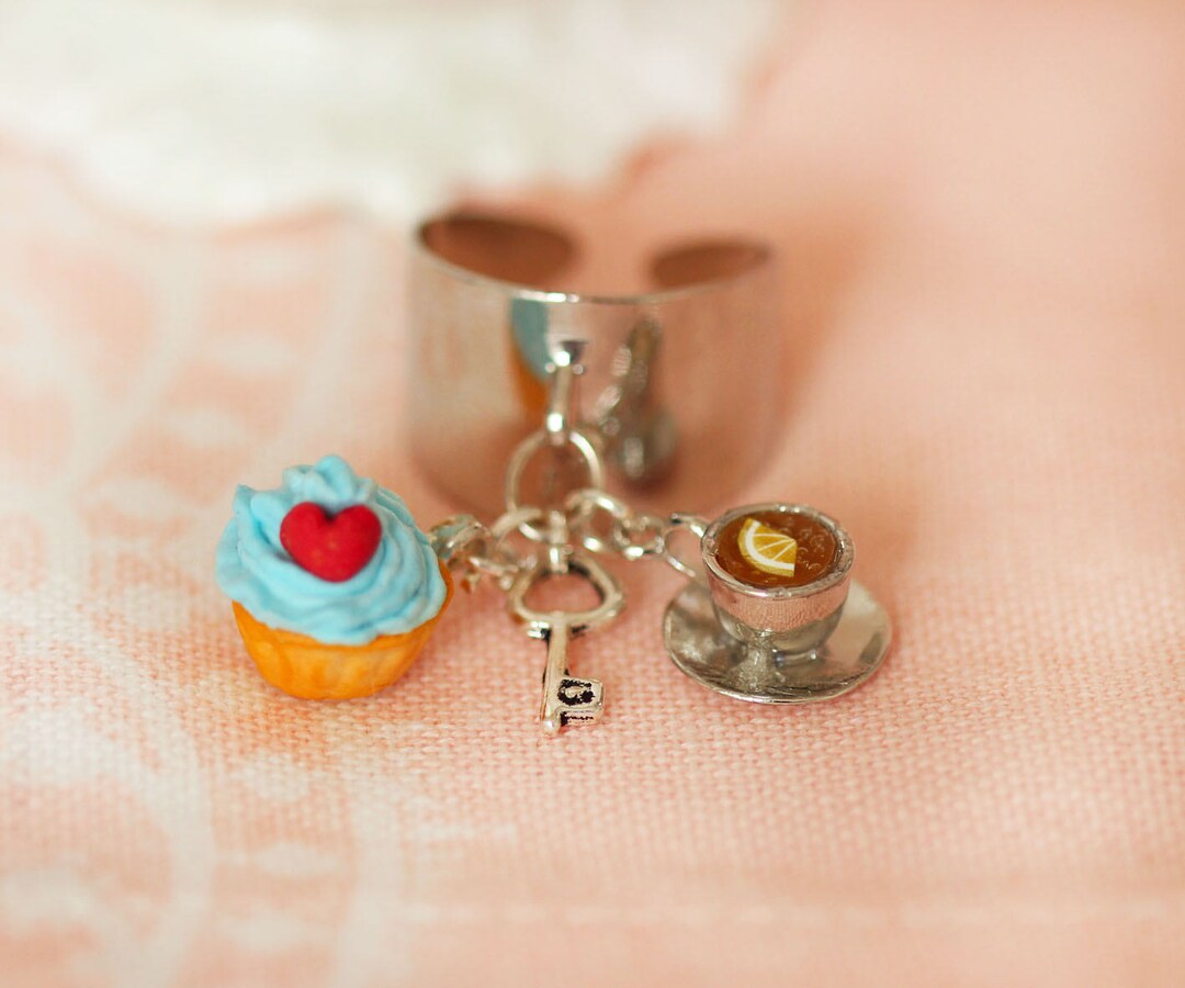 Tea Party Ring Cupcake Ring Alice in Wonderland Ring Cup - Etsy