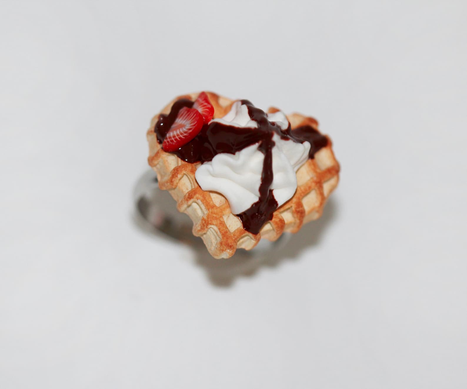 Chocolate Waffle Ring Food Ring Kawaii Ring Heart Waffle - Etsy