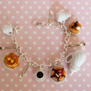 Breakfast Bracelet - Food Bracelet - Pancake Bracelet - Coffee Jewelry ...